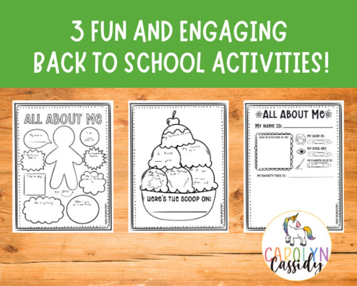 All About Me, Back to School Worksheets, Back to School Activity, Back ...