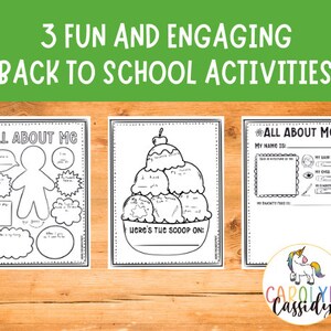 All About Me, Back to School Worksheets, Back to School Activity, Back ...