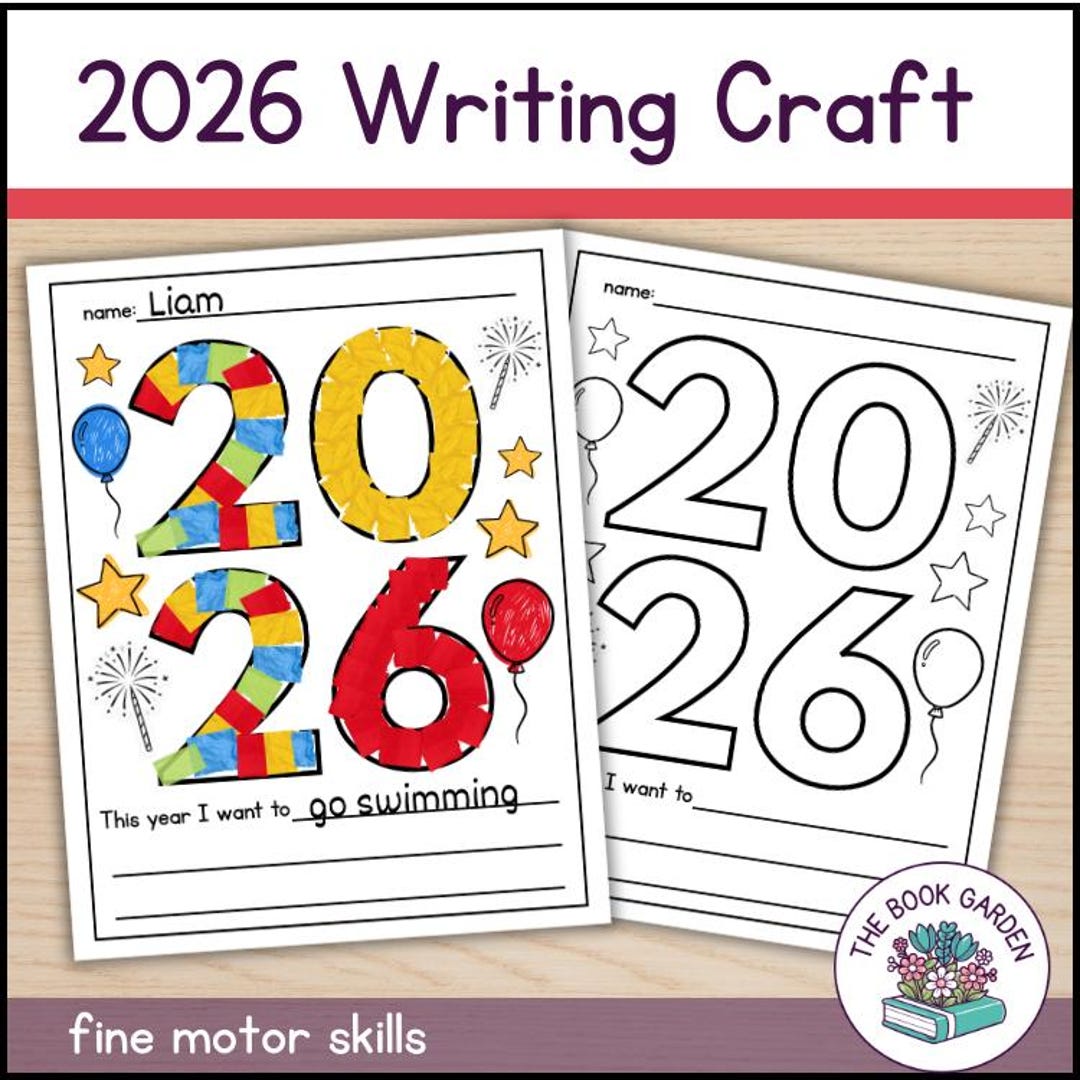 2026 Writing Craft: New Years Printable Art Activity for Kids - Etsy