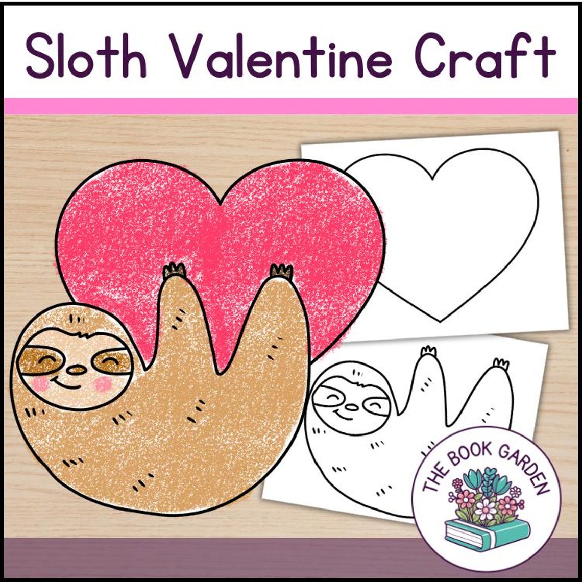 Sloth Valentine Craft: Printable Art Activity for Kids (PDF) - Etsy