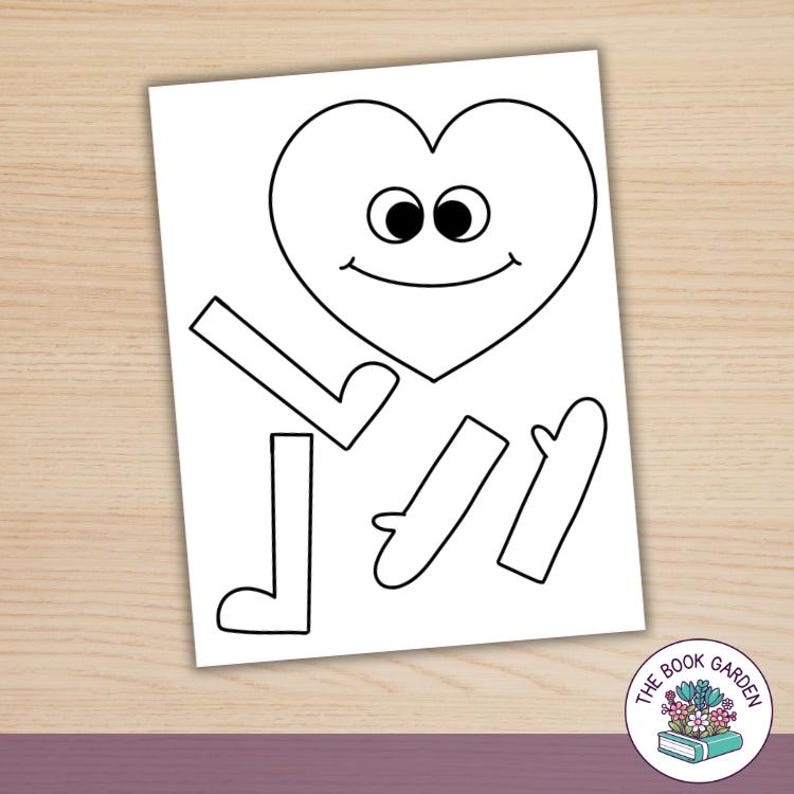 Heart Person Craft: Printable Art Activity for Kids (PDF) - Etsy