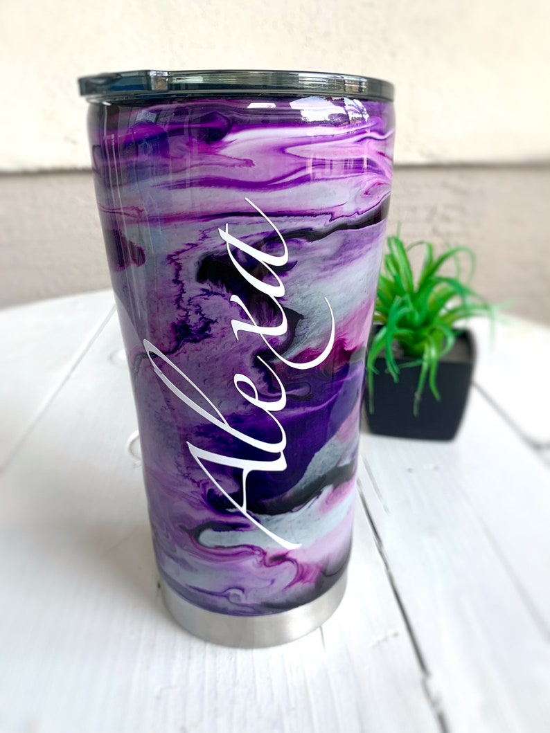 Purple Swirl Tumbler Cup Purple Pink Tie Dye Cup Marbled - Etsy UK