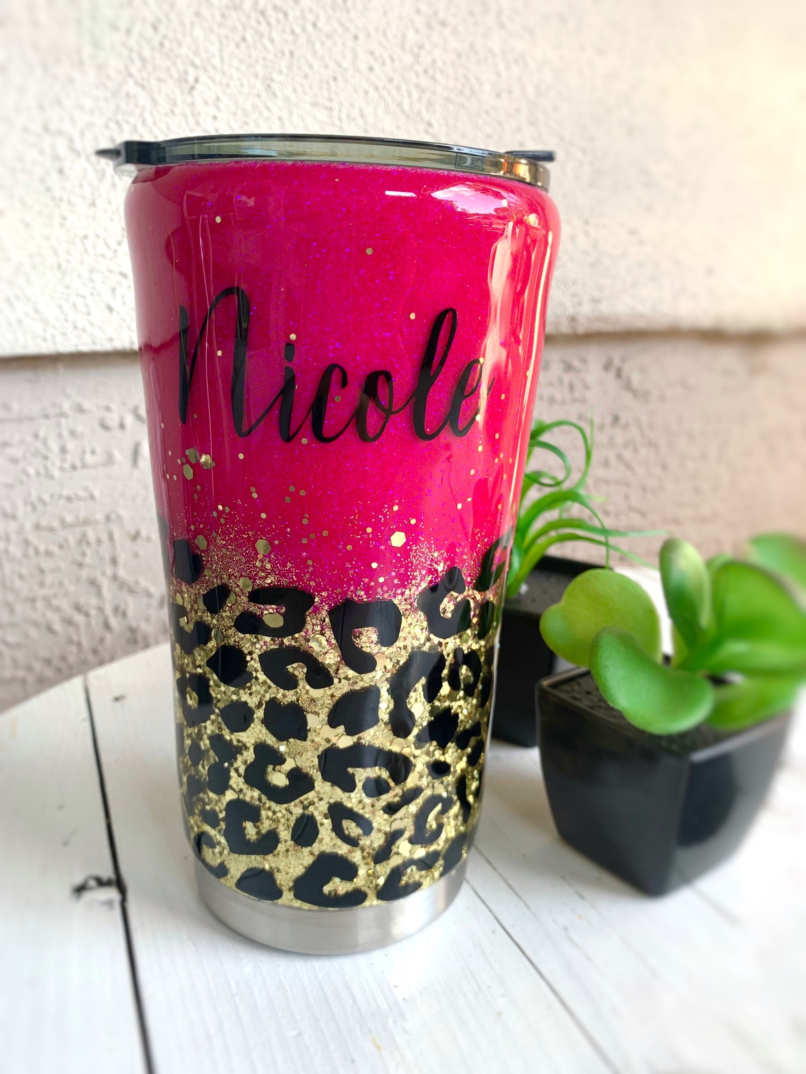 Cheetah Glitter Tumbler Custom Animal Print Tumbler Cheetah - Etsy