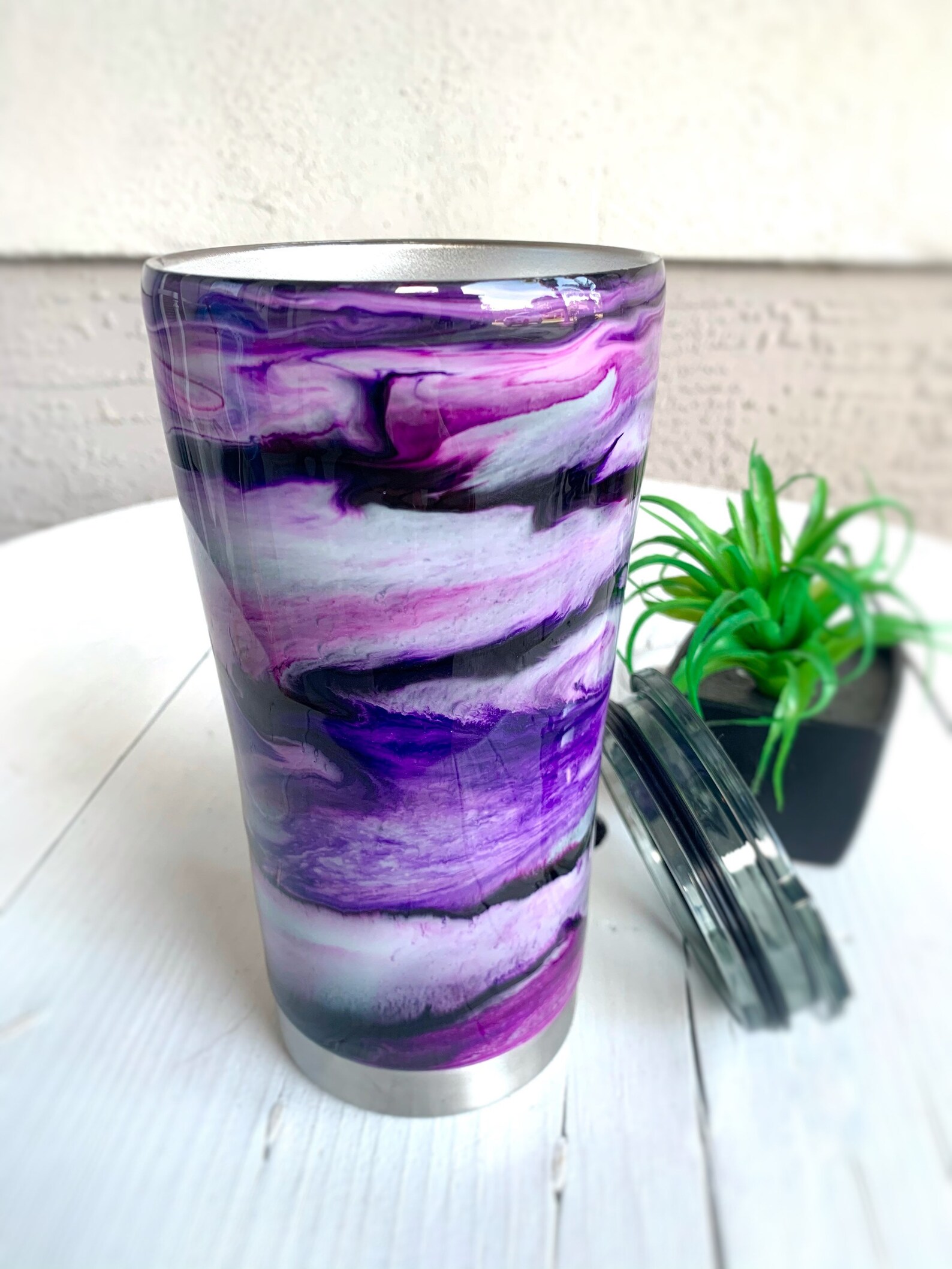 Purple Swirl Tumbler Cup, Purple Pink Tie Dye Cup, Marbled Purple Pink ...