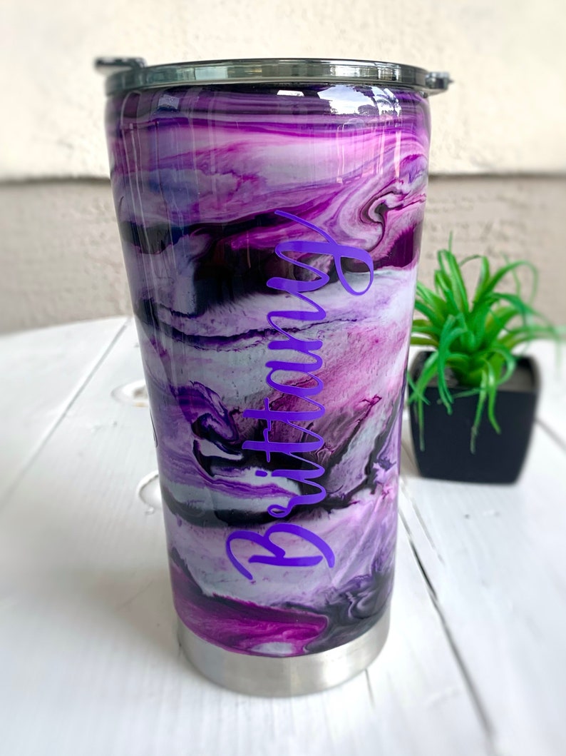 Purple Swirl Tumbler Cup Purple Pink Tie Dye Cup Marbled - Etsy UK