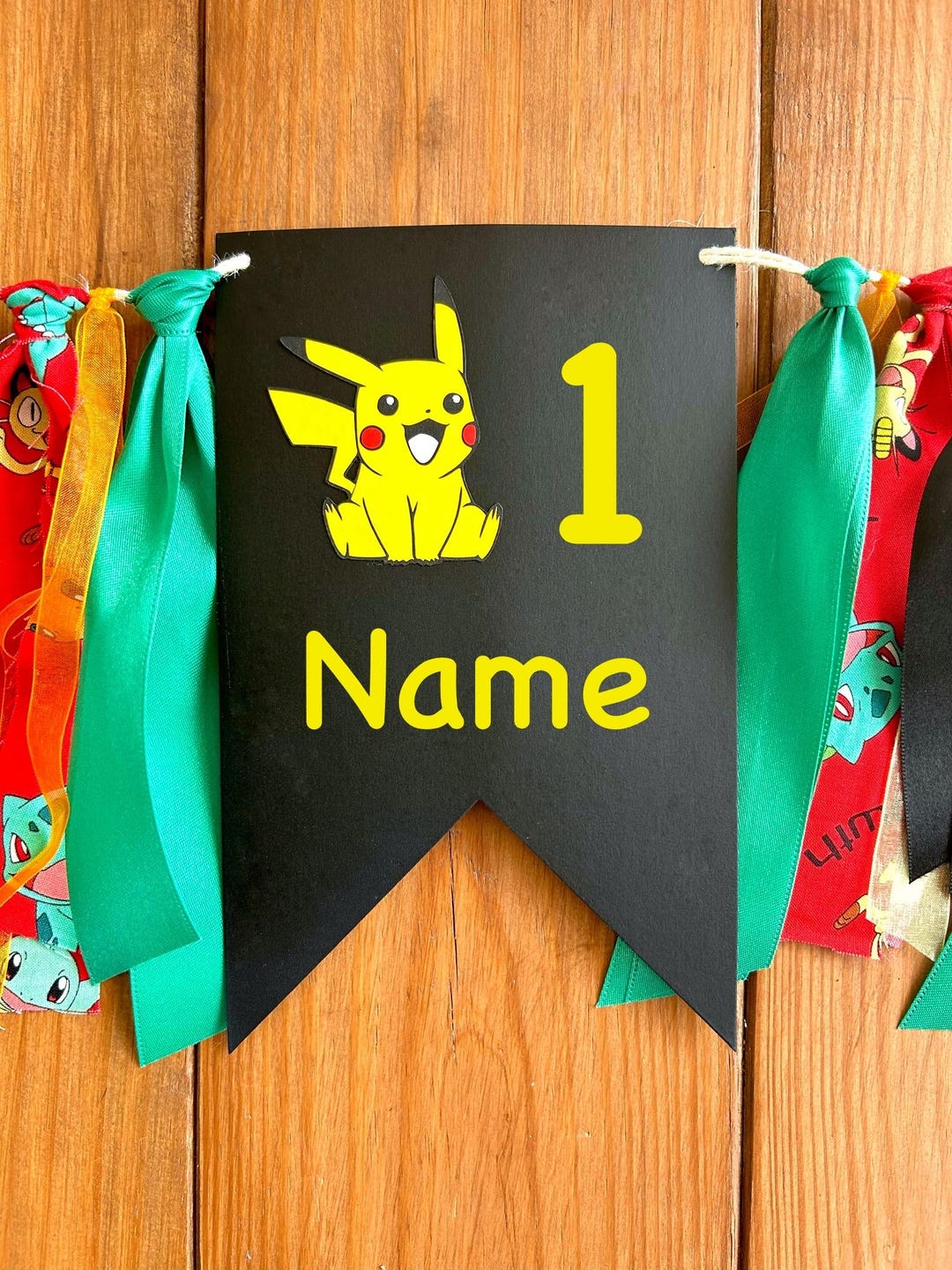 Pokemon Birthday Banner, Pikachu 1st Birthday High Chair Garland, Anime ...