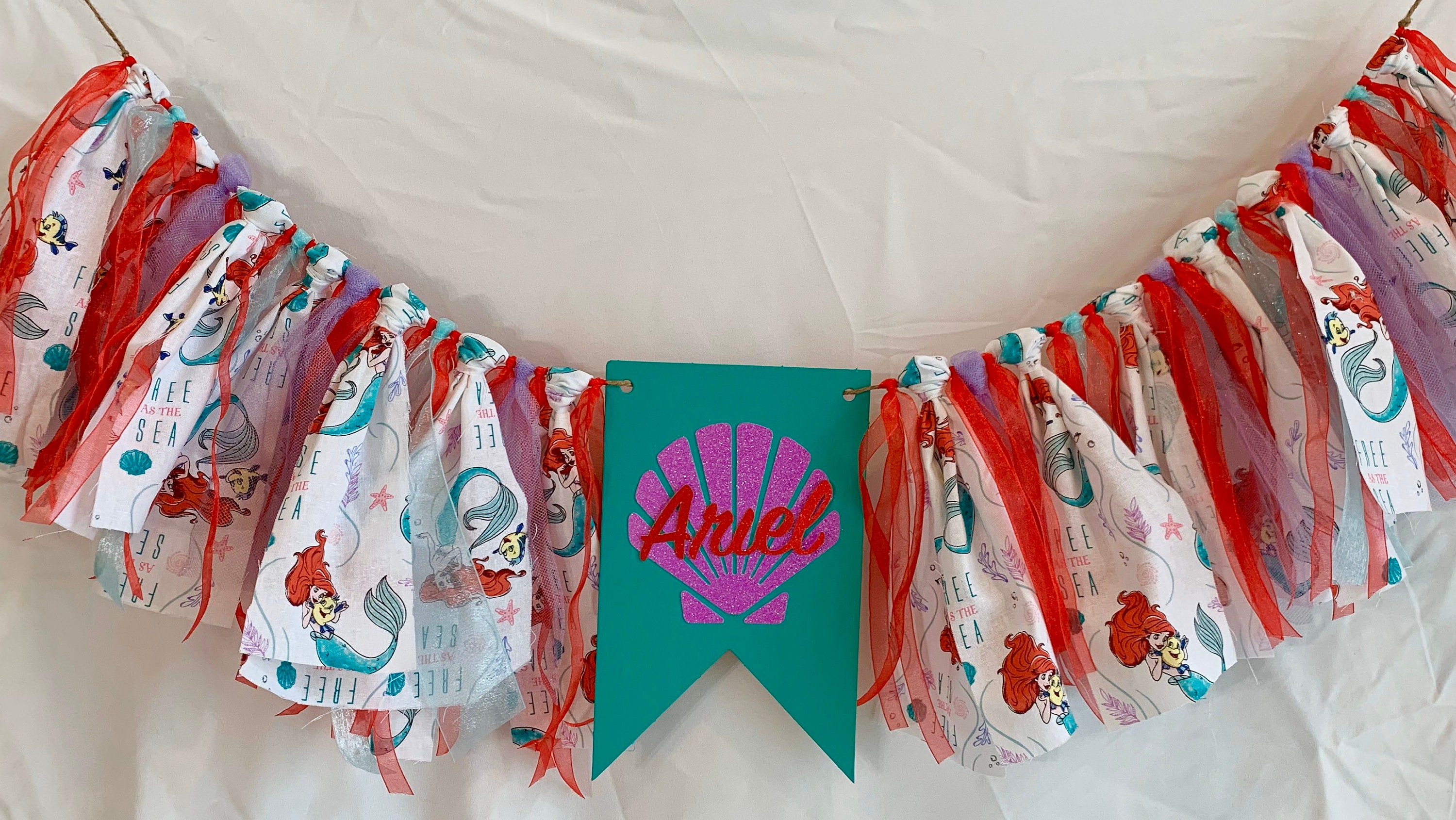The Little Mermaid Birthday Ariel Birthday Banner Under the | Etsy