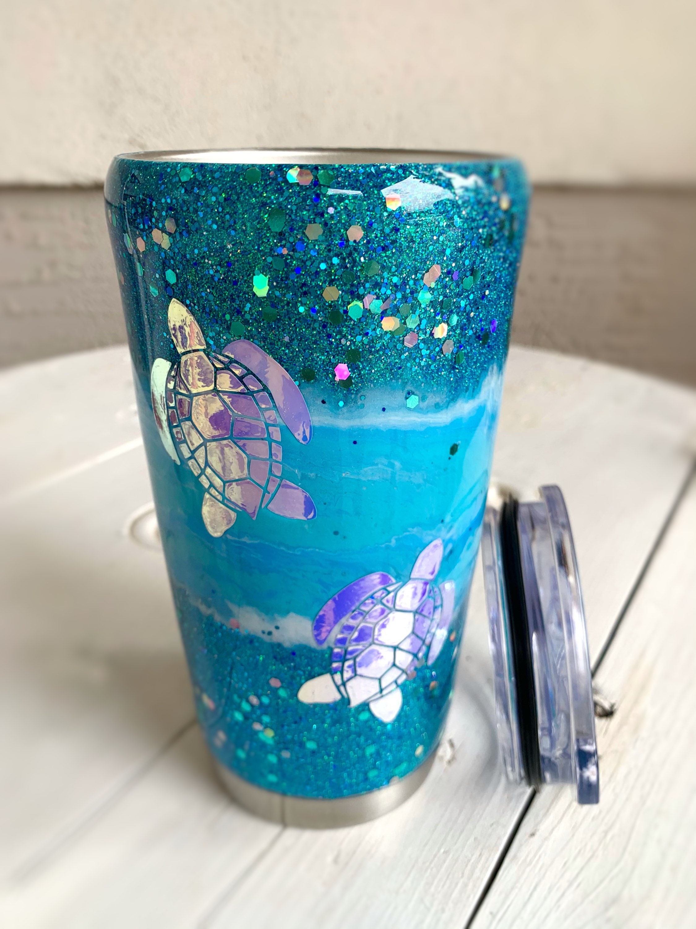 Sea Turtles Cup, Glitter Turtles Tumbler, Holographic Turtle ...