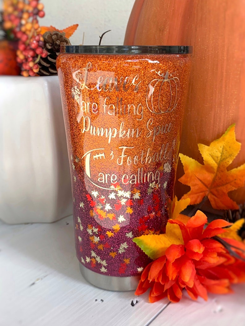 Fall Glitter Cup, Leaves Are Falling, Pumpkin Spice is Calling ...