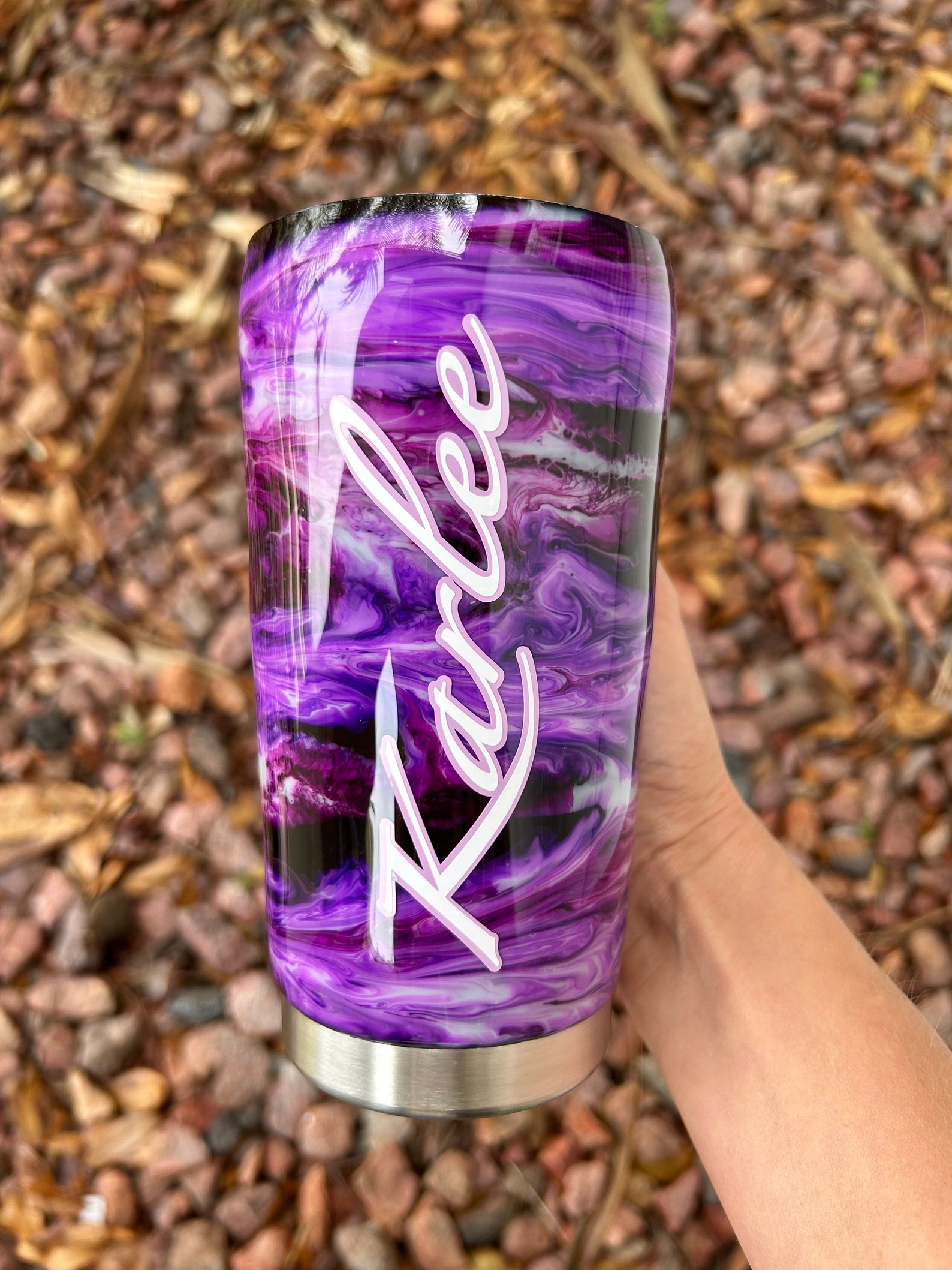 Purple Swirl Tumbler Cup, Purple Pink Tie Dye Cup, Marbled Purple Pink ...
