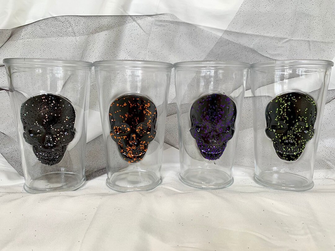 Skull Pint Glasses, Halloween Glasses, Party Glasses, Halloween Cups ...