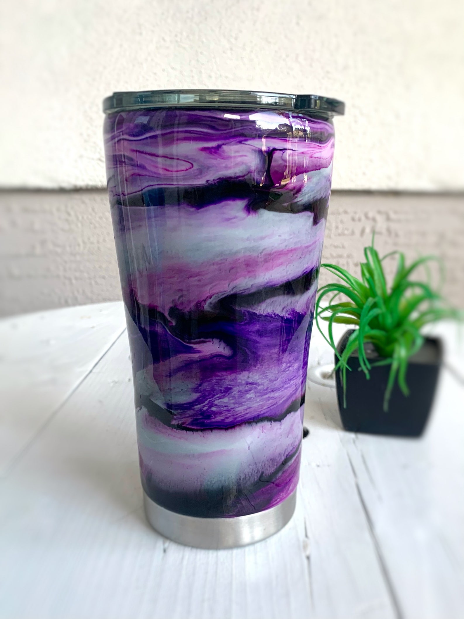 Purple Swirl Tumbler Cup Purple Pink Tie Dye Cup Marbled - Etsy UK