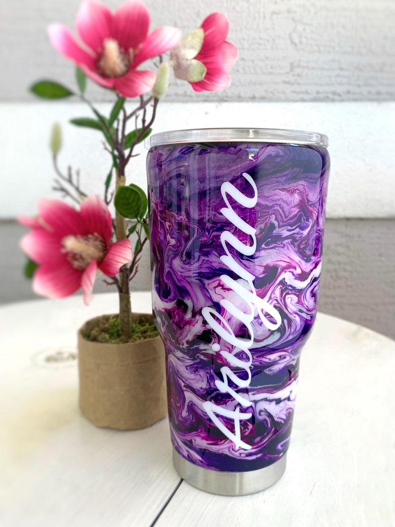 Purple Swirl Tumbler Cup Purple Pink Tie Dye Cup Marbled - Etsy UK