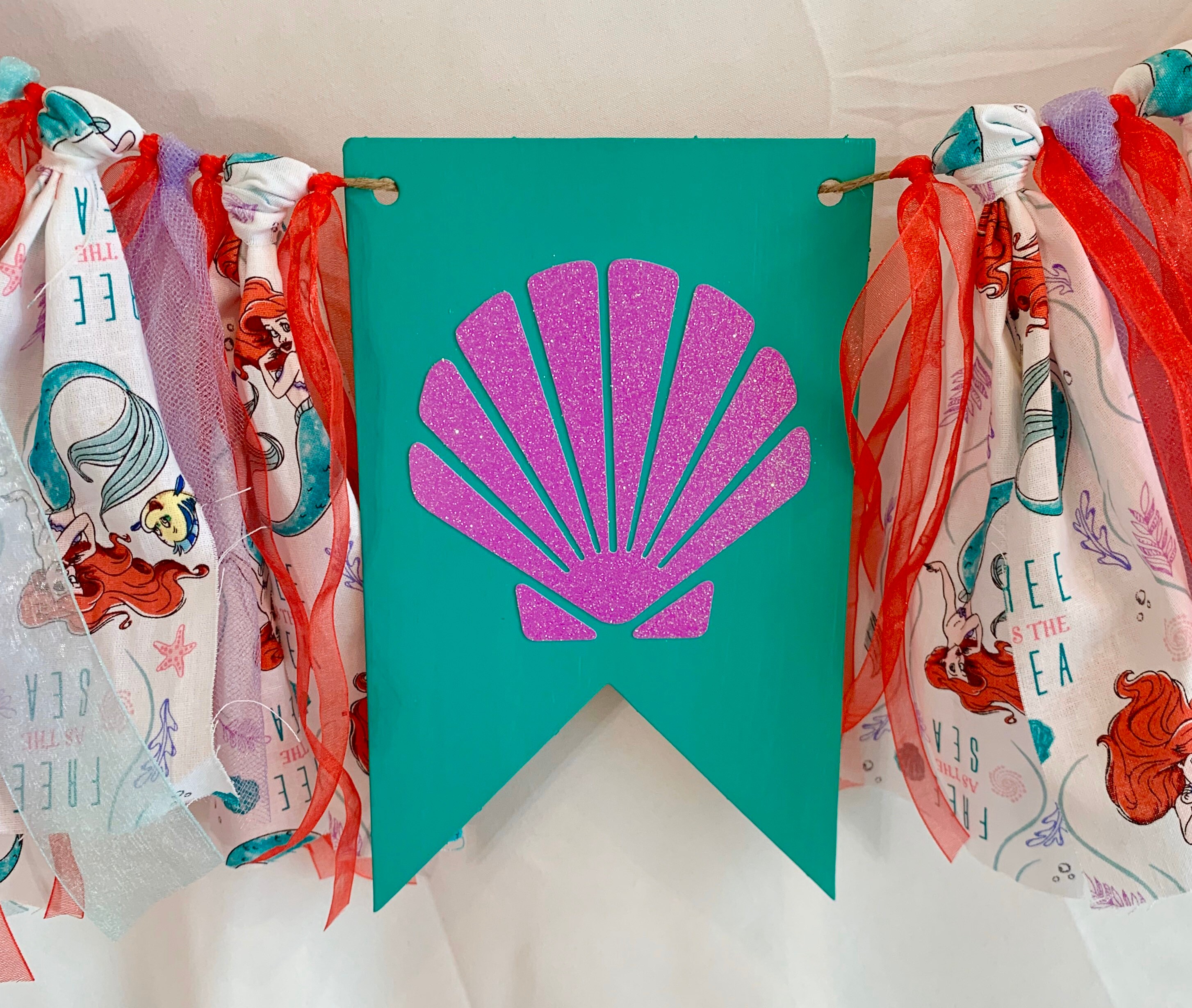 The Little Mermaid Birthday Ariel Birthday Banner Under the | Etsy