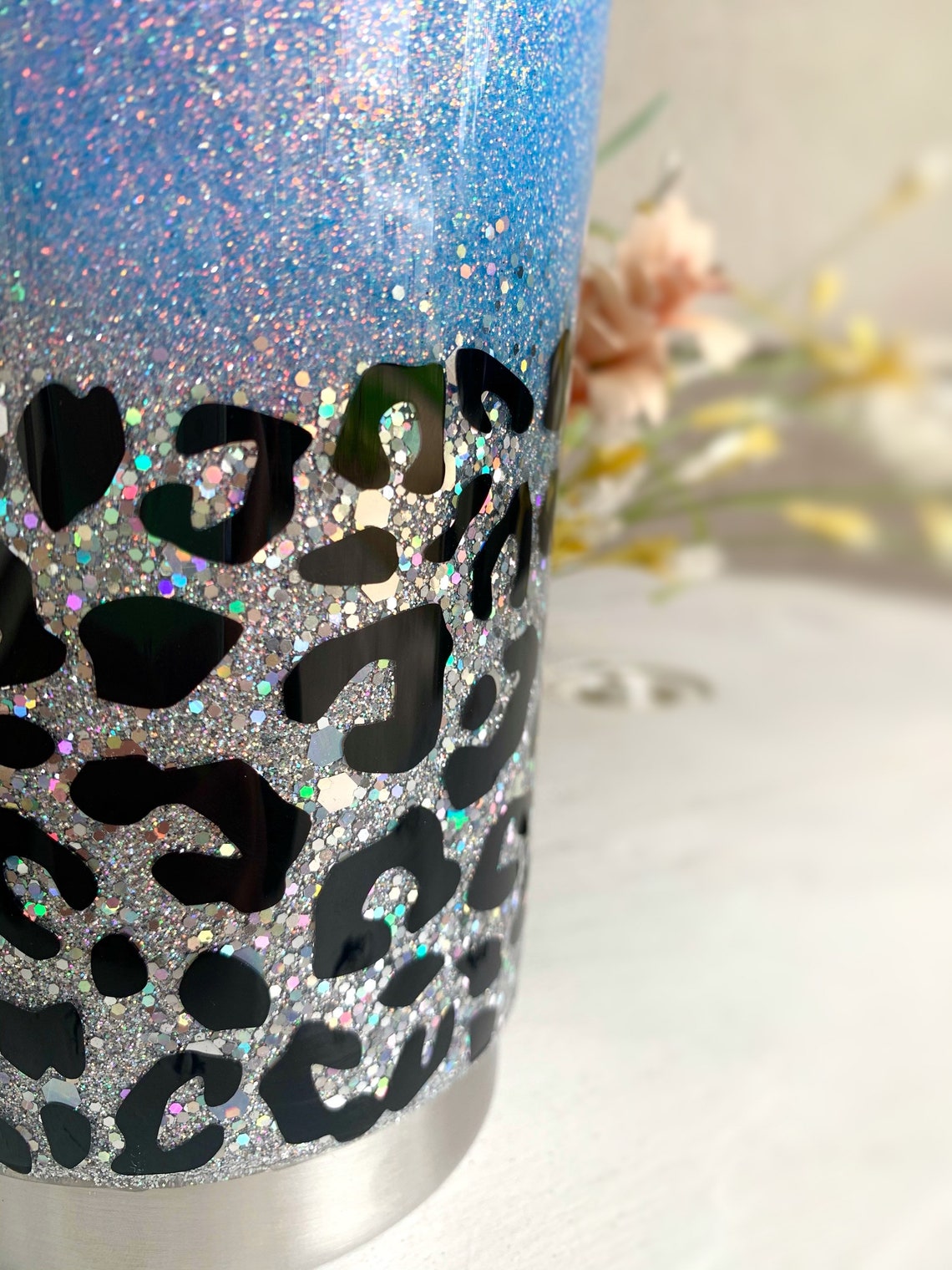 Cheetah Glitter Tumbler Custom Animal Print Tumbler Cheetah | Etsy