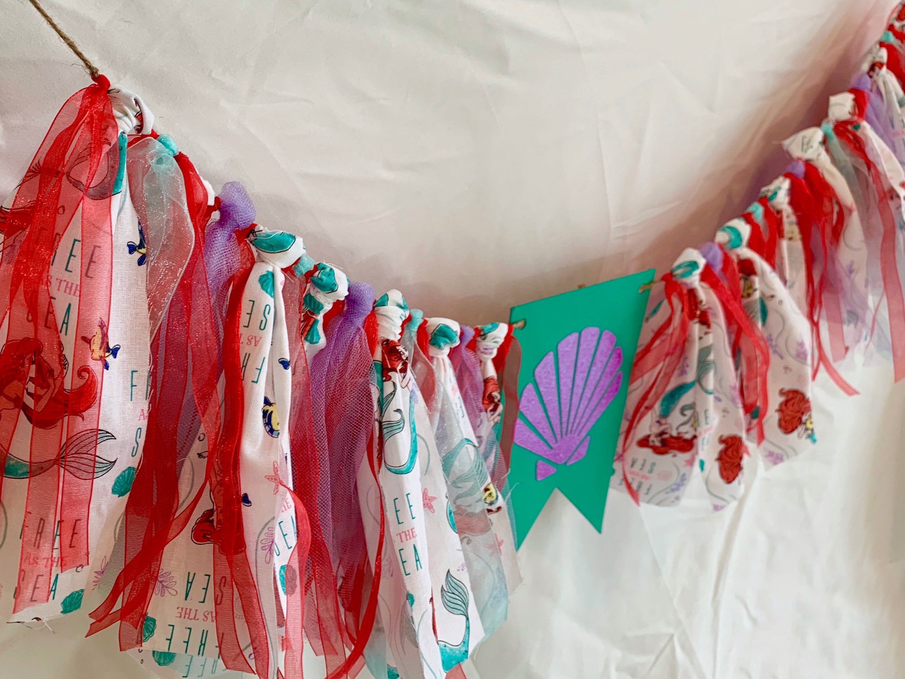 The Little Mermaid Birthday Ariel Birthday Banner Under the | Etsy