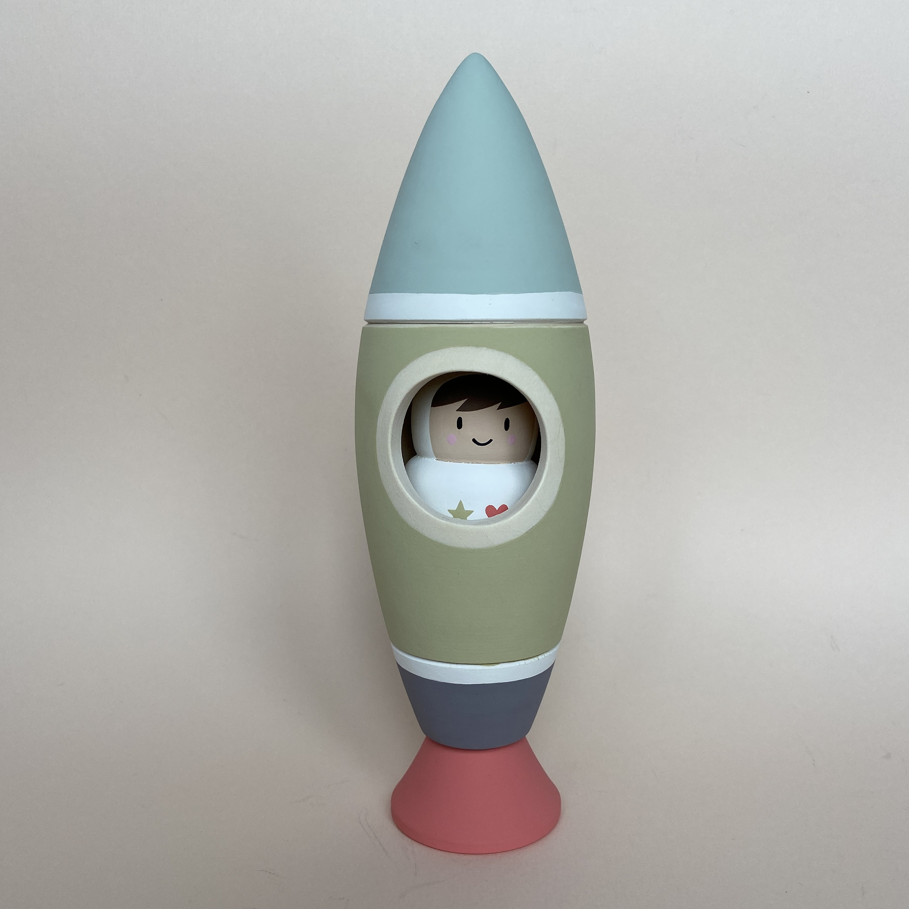 Wooden rocket toy with astronaut Matryoshka space ship | Etsy