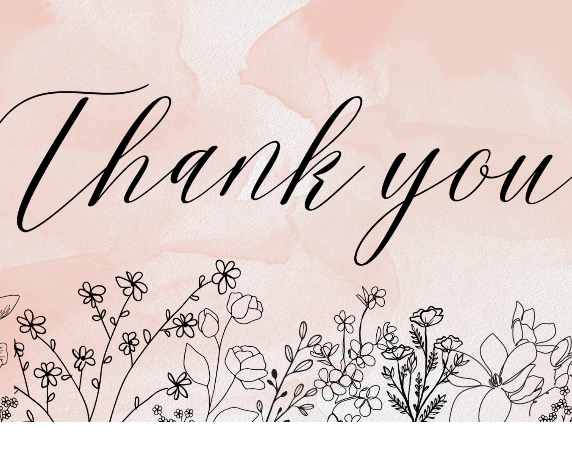 THANK YOU PRINTABLE, 3 Sizes, Digital Download, Wildflower Thank You ...