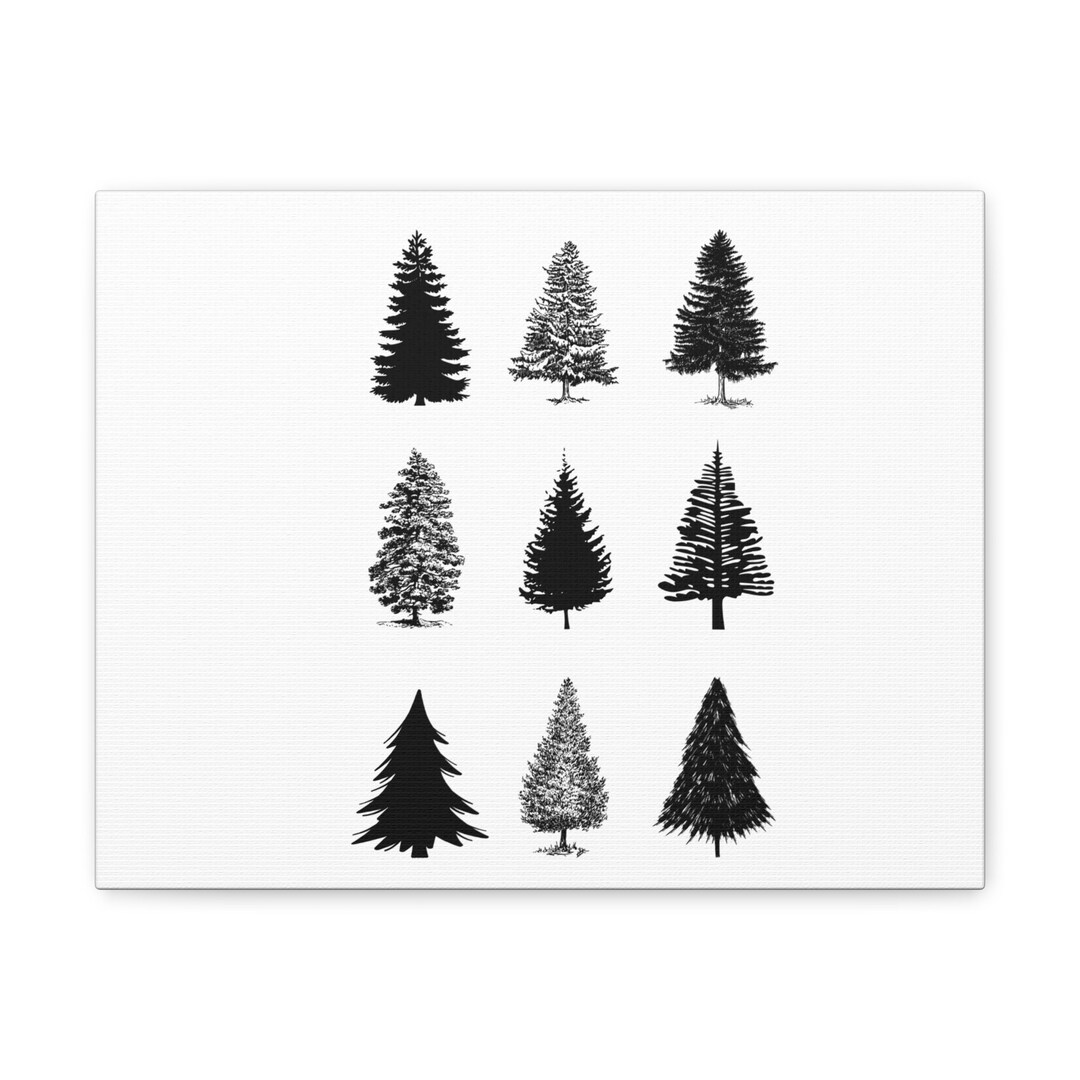 Evergreen Tree Print, Printable Black and White Tree Print - Etsy