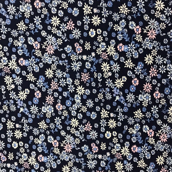 Navy Floral Fabric - Etsy Canada