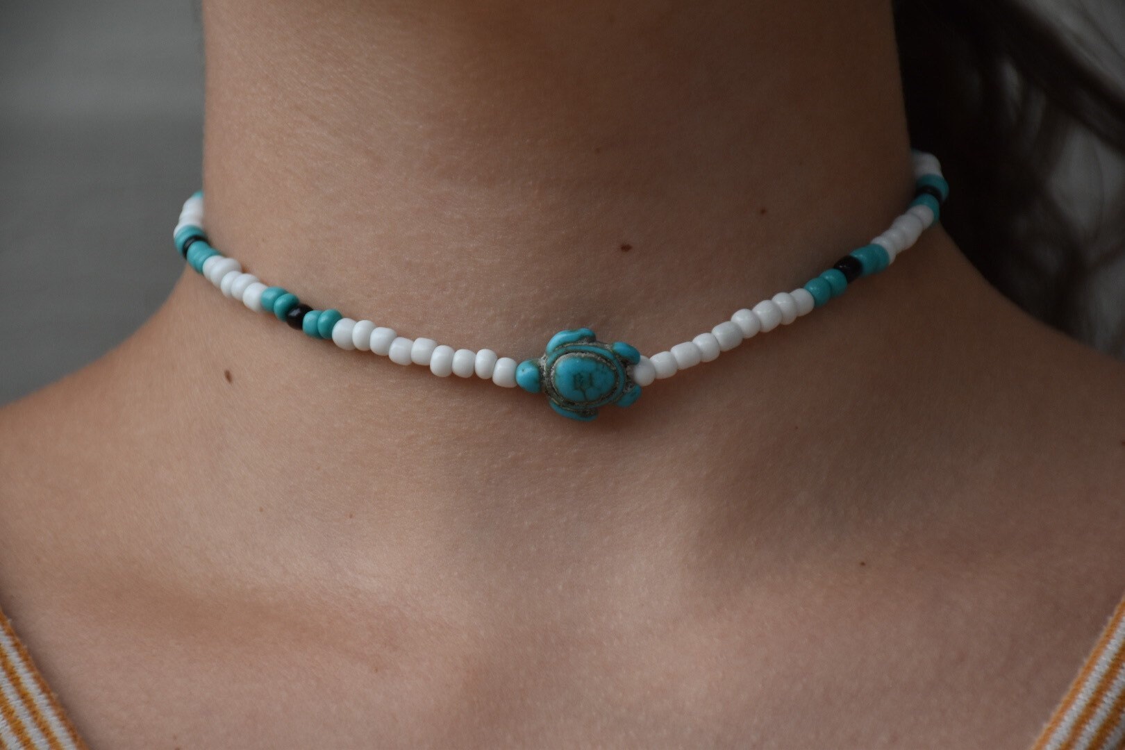 Beachy Choker Turtle Choker Teal Choker VSCO Choker Beaded | Etsy