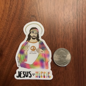 Jesus Was a Hippie Jesus Christ Love Your Neighbor Vinyl - Etsy