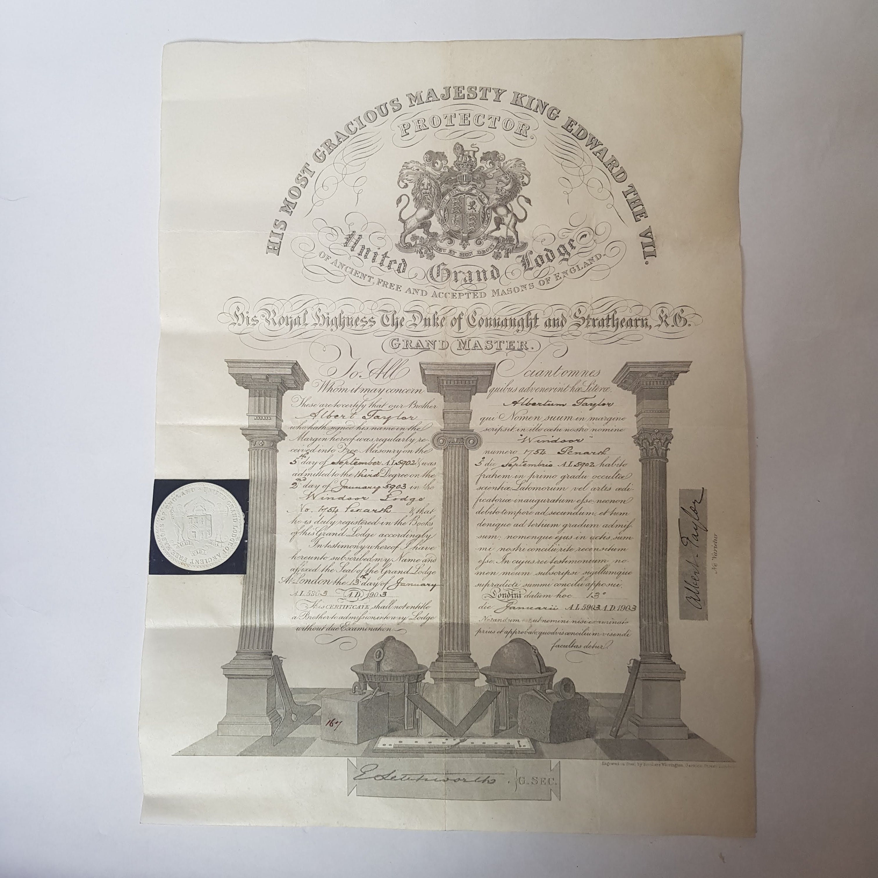 Collection of 3 Masonic Certificates Antique Documents - Etsy