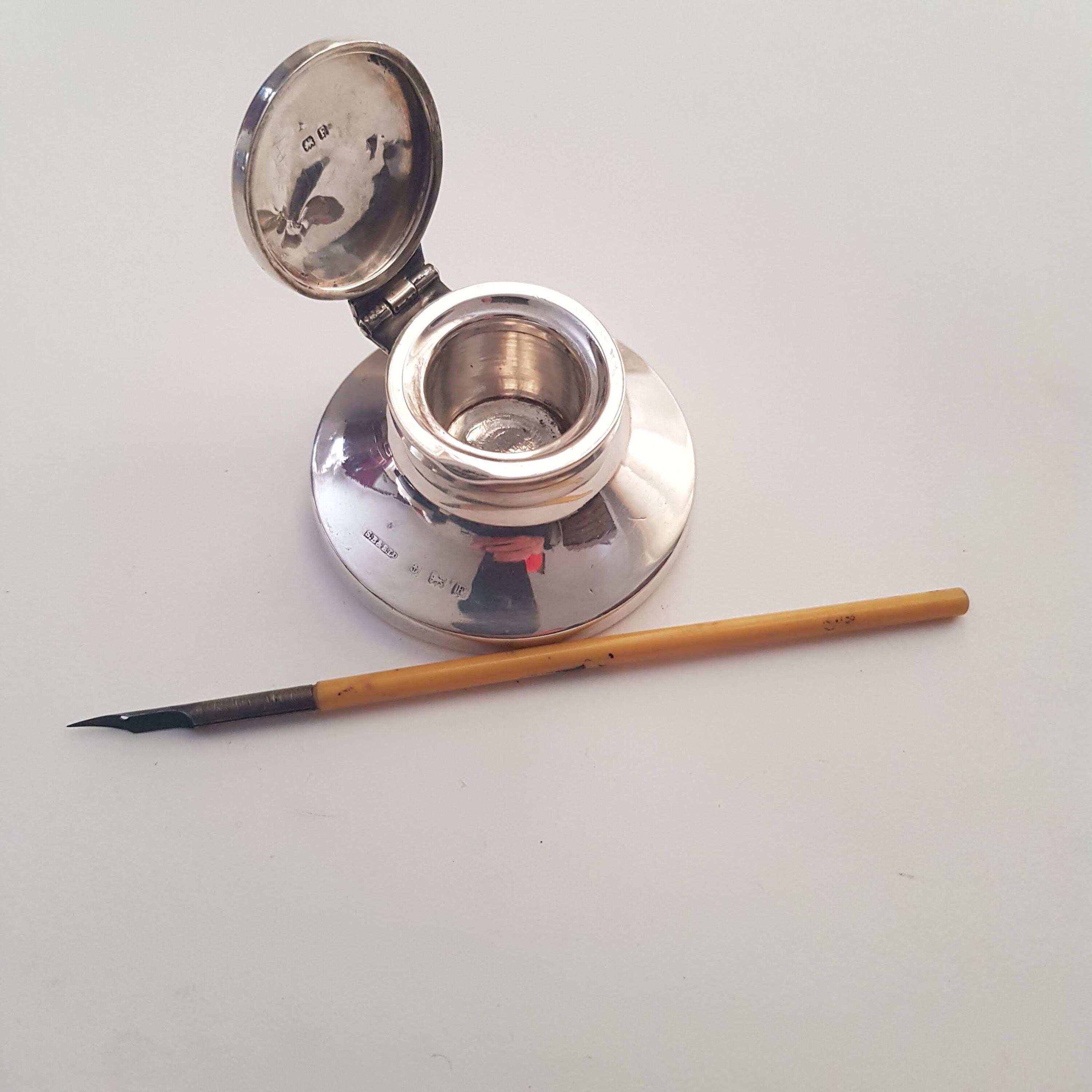 Silver Capstan Inkwell and Dip Pen Desk Set 1930 Desk Set | Etsy