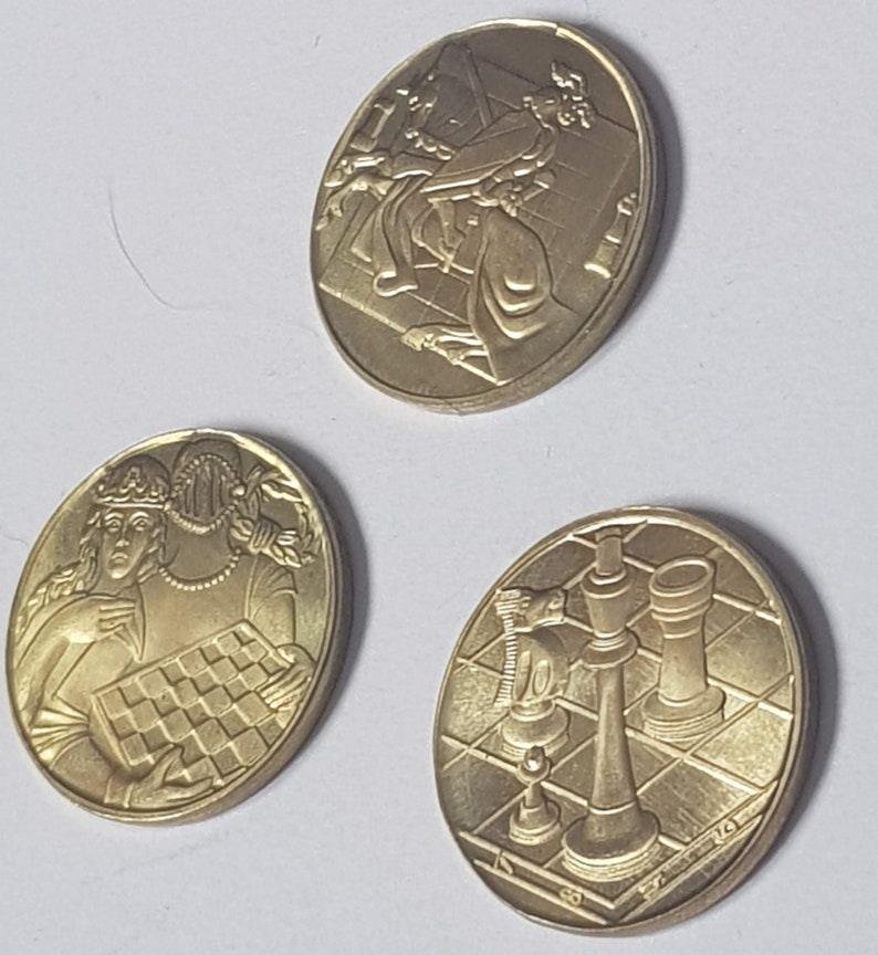 Chess Coin Set 3 Coin Set Chess Collectible - Etsy