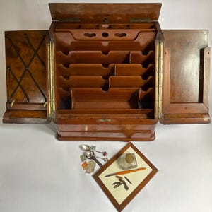Antique Walnut Stationery Box, a Substantial Desk Item, Early 19th ...