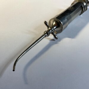 Vintage Ear Syringe – Metal Glass ENT Irrigation Syringe C.1930s–1950s ...