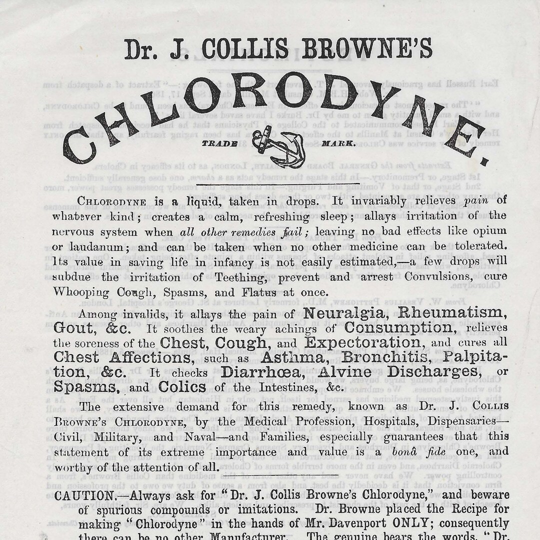 Antique Advertising Leaflet for Chlorodyne - Etsy