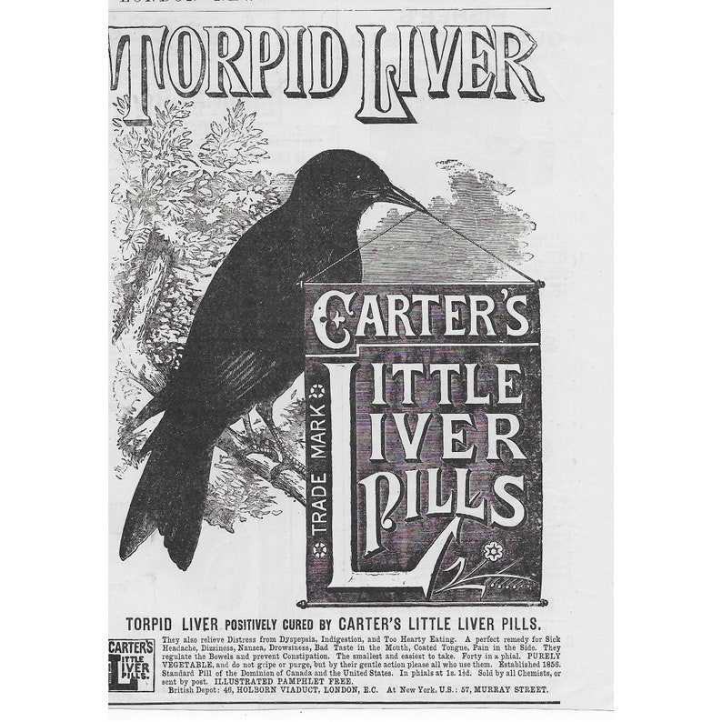 Vintage Advert 1890 Victorian Crow - Etsy
