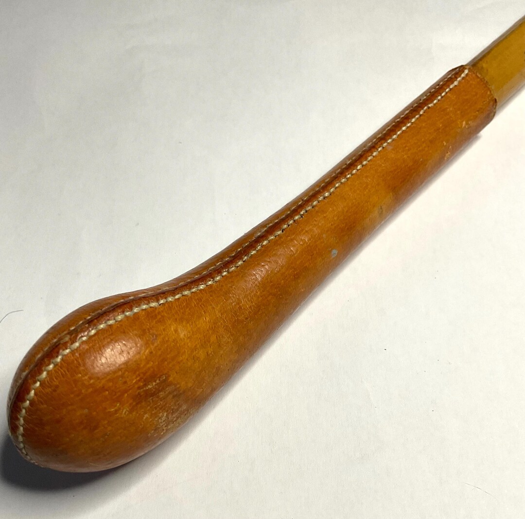 Vintage Leather Handled Malacca Walking Cane - Etsy