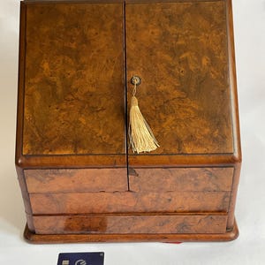 Antique Walnut Stationery Box, a Substantial Desk Item, Early 19th ...