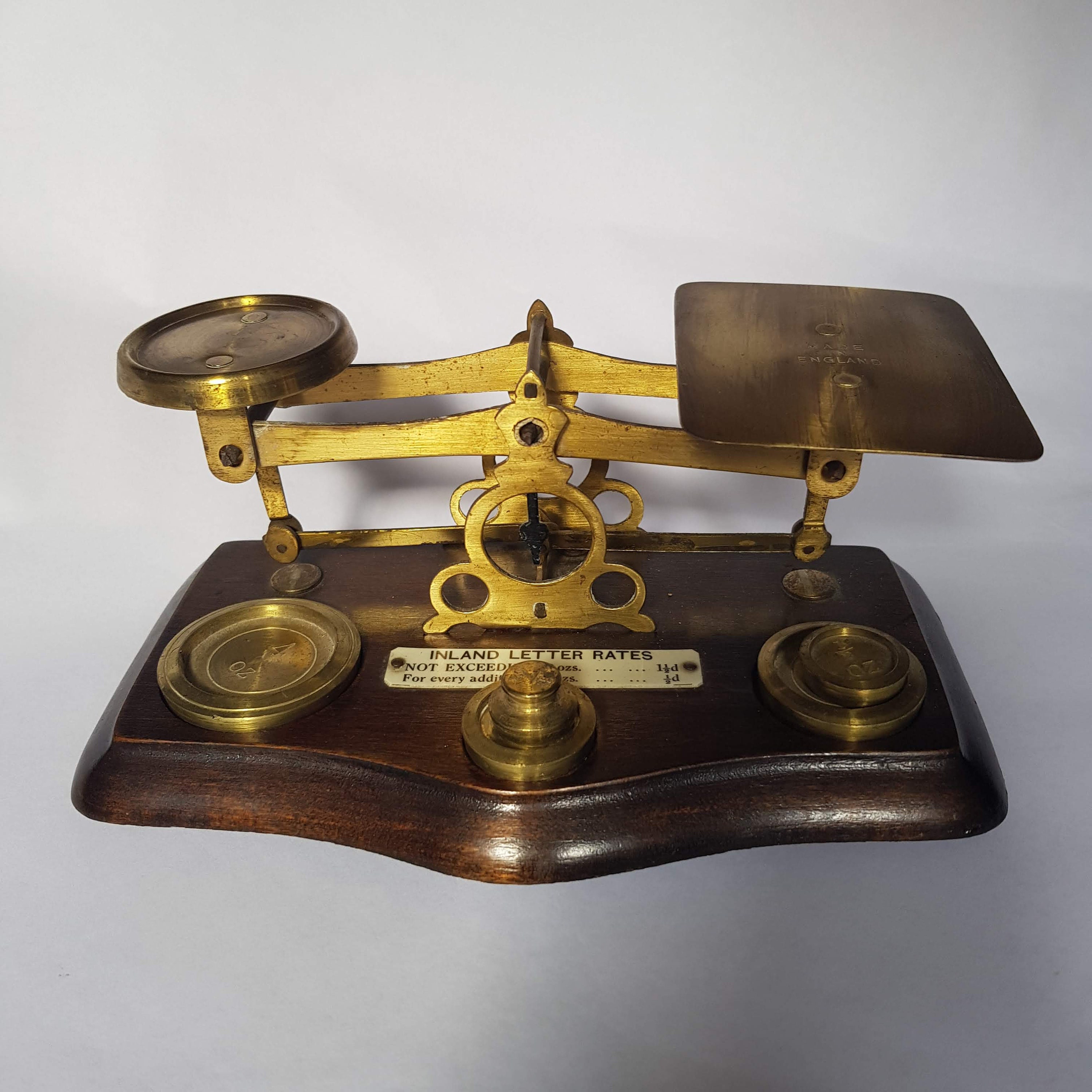 Set of Antique British Postal Scales With Weights - Etsy