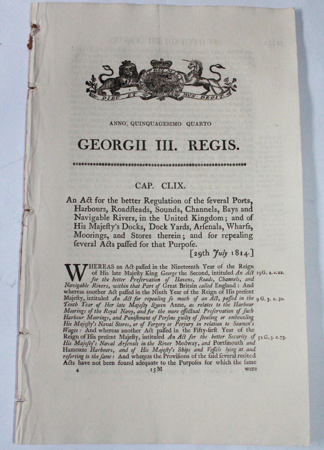 Original 200 Year Old Act of Parliament, 1814. Ephemera/documents. - Etsy