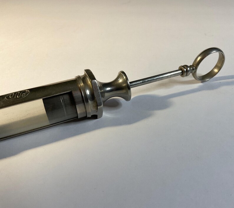 Vintage Ear Syringe – Metal Glass ENT Irrigation Syringe C.1930s–1950s ...