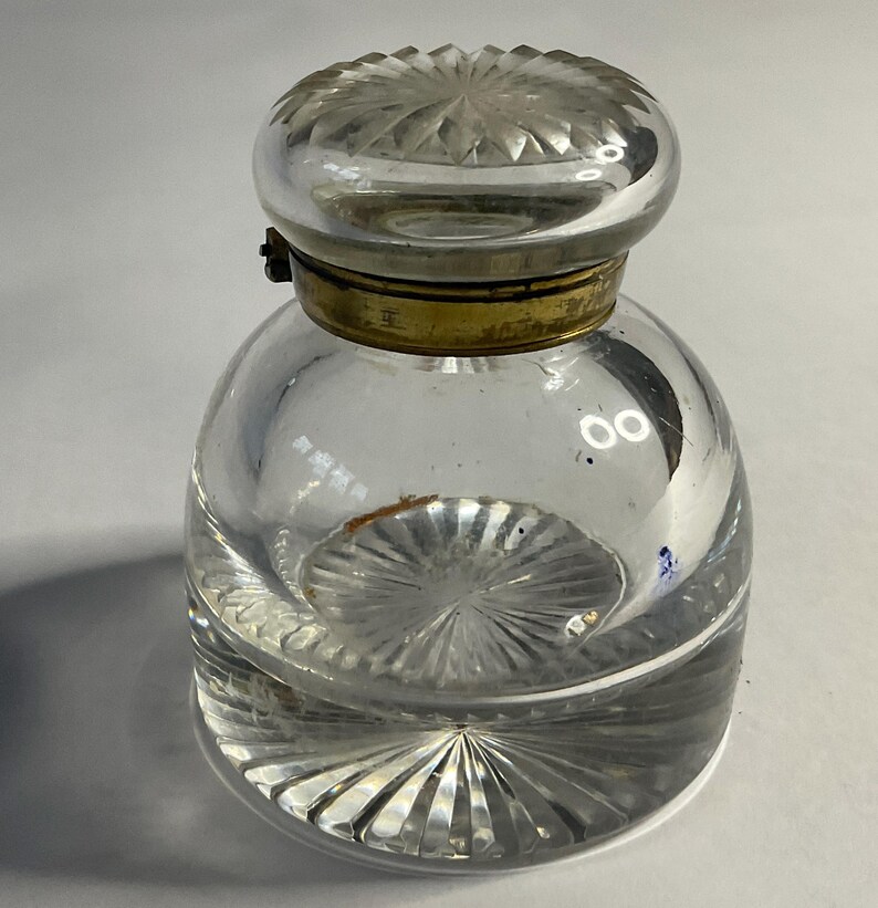 Antique Desk Stand With Original Cut‑glass Inkwell, C.1890. - Etsy UK