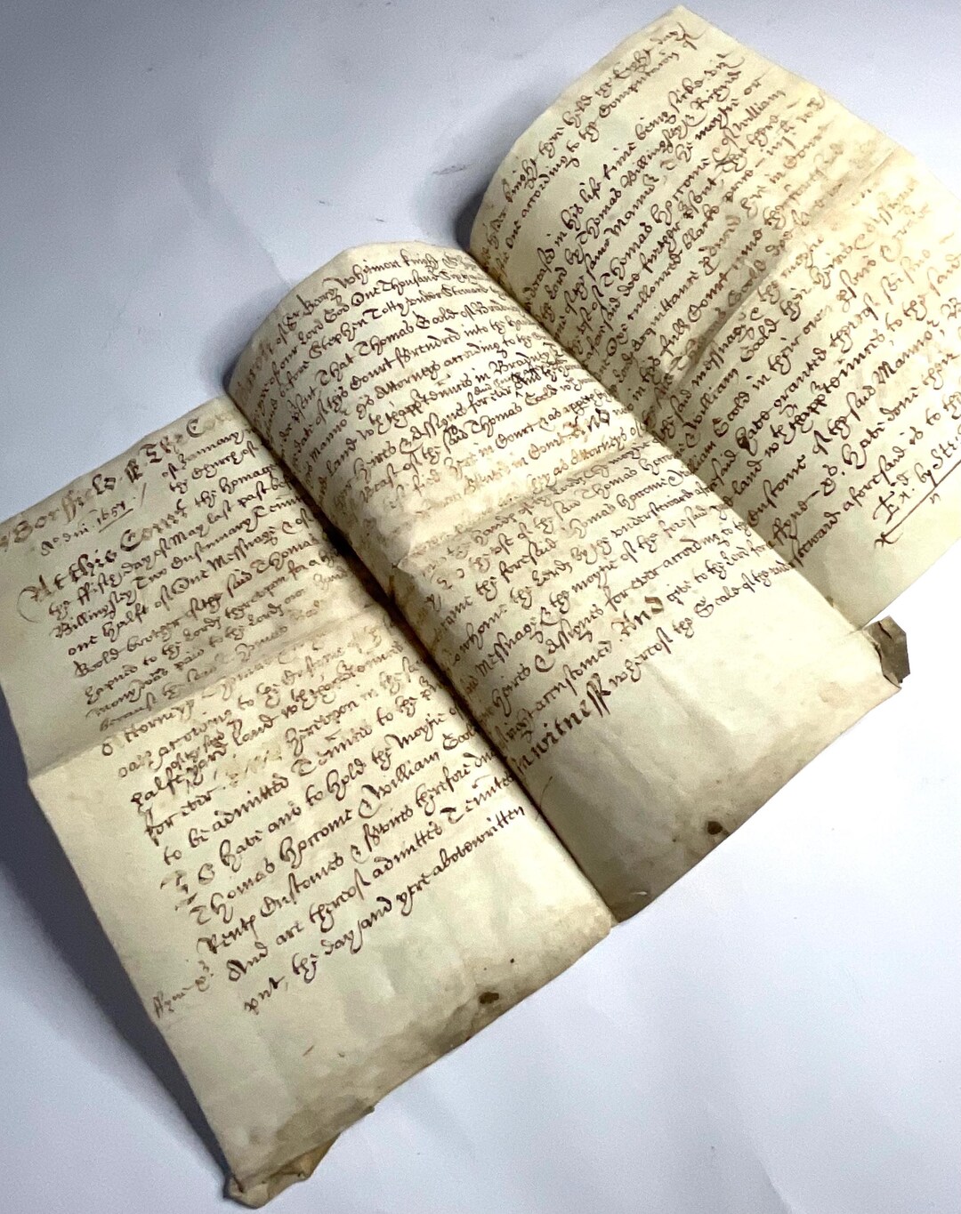 Original Unique 370 Year Old Document on Parchment. Ephemera/documents ...