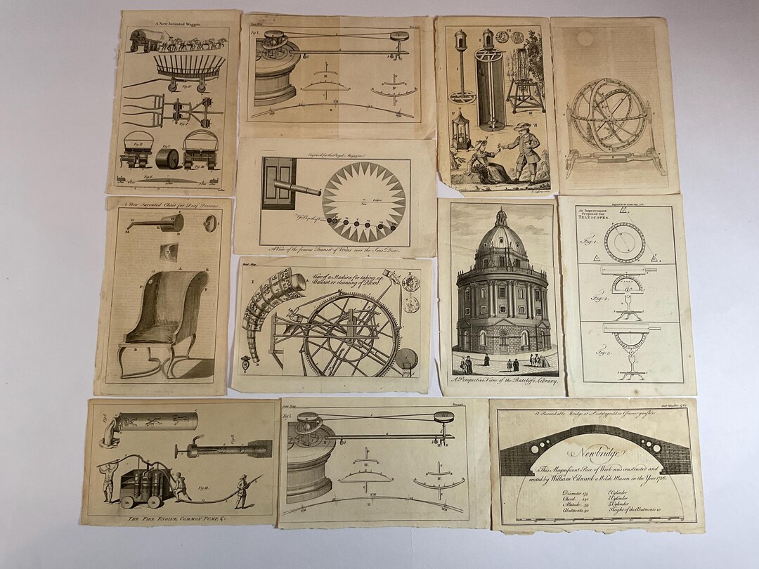 Antique Original Set of 12 Book Plates, 18th Century. - Etsy