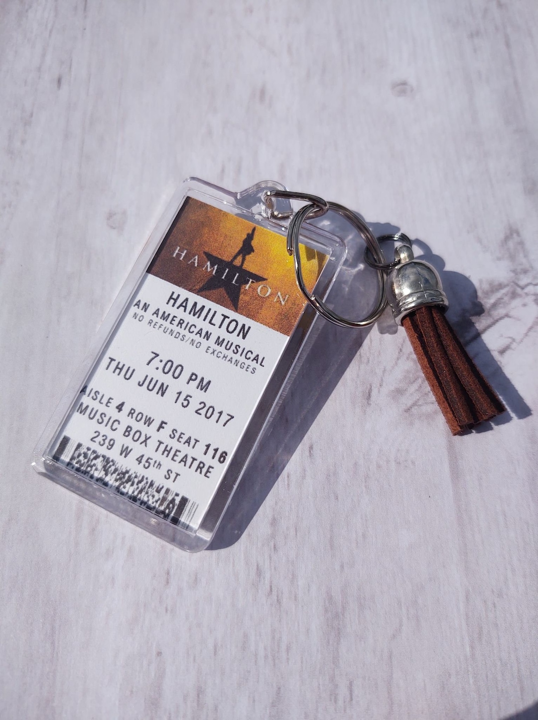 Hamilton Broadway Musical Ticket Keychain - Etsy