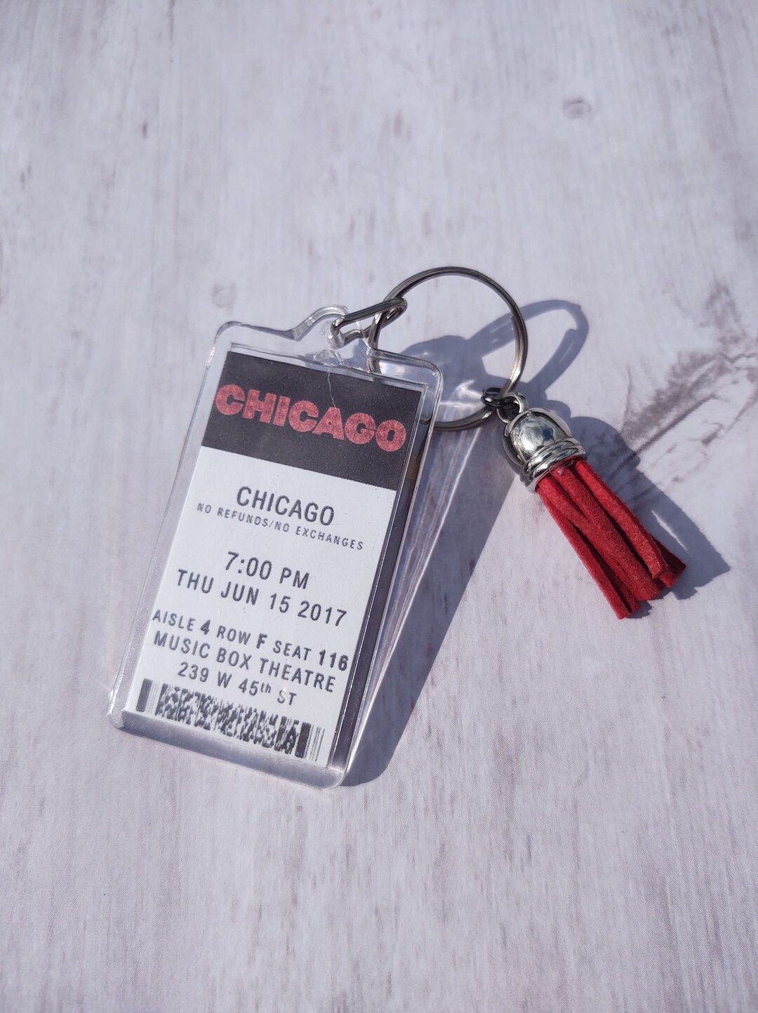 Chicago Broadway Musical Ticket Keychain - Etsy