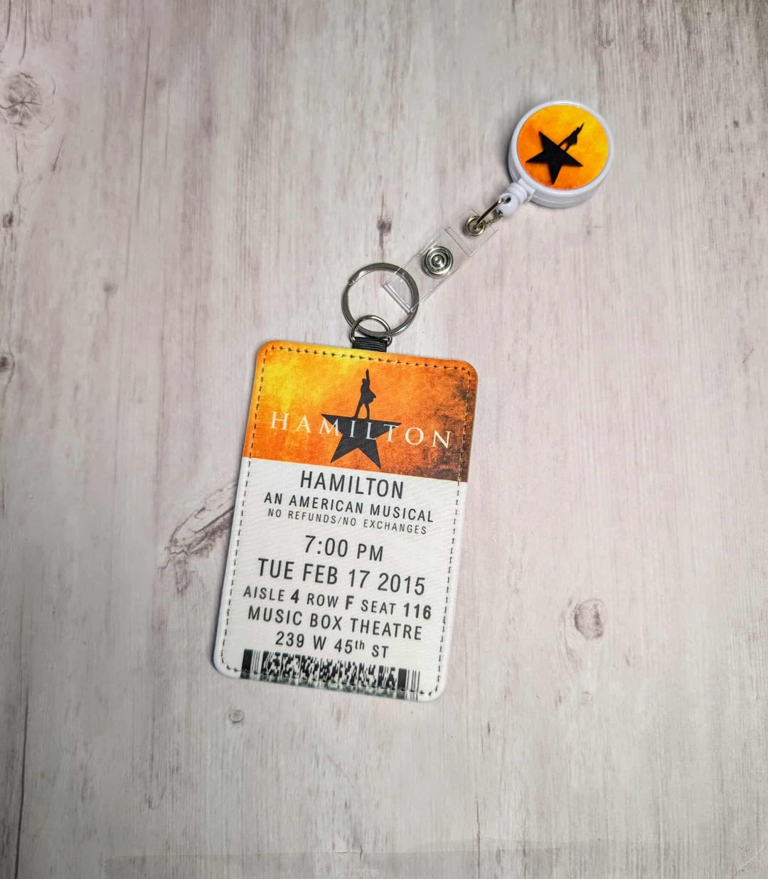 Hamilton Broadway Ticket ID Card Holder With Badge Reel - Etsy