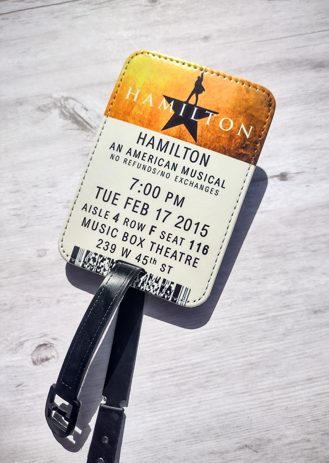 Hamilton Broadway Ticket Luggage Tag - Etsy