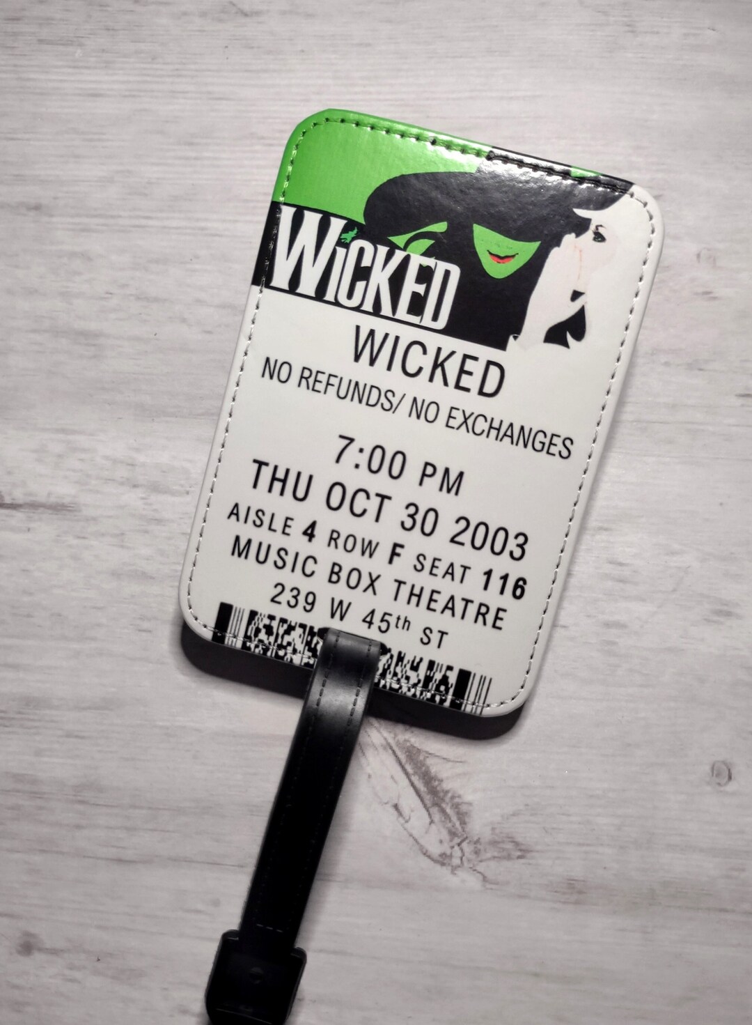 Wicked Broadway Ticket Luggage Tag - Etsy