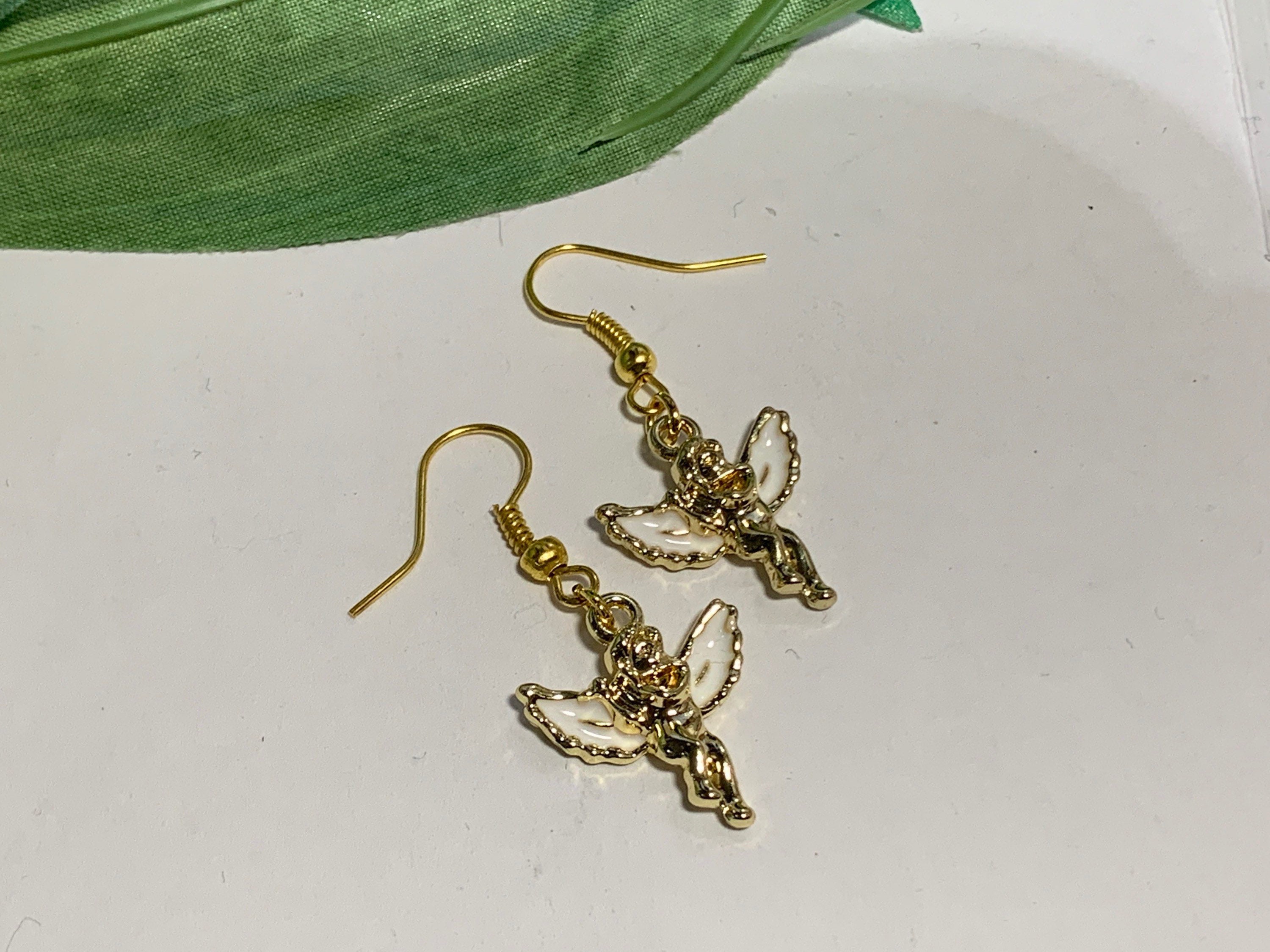 Girls Angel Dangle Earrings Angel Earrings Fashion Earrings - Etsy UK