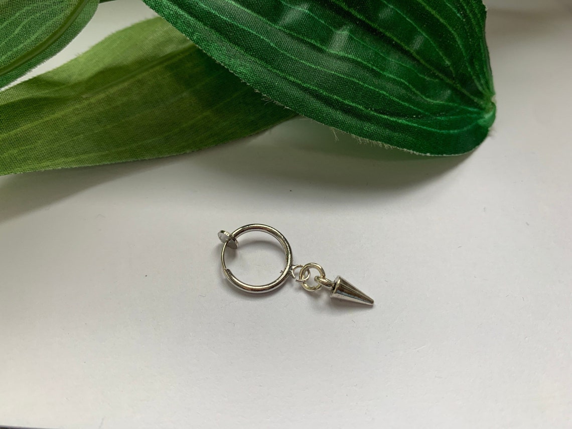 Boys Hoop Dangle Clip on Earring, Boys Cross Dangle Earring, Hoop ...