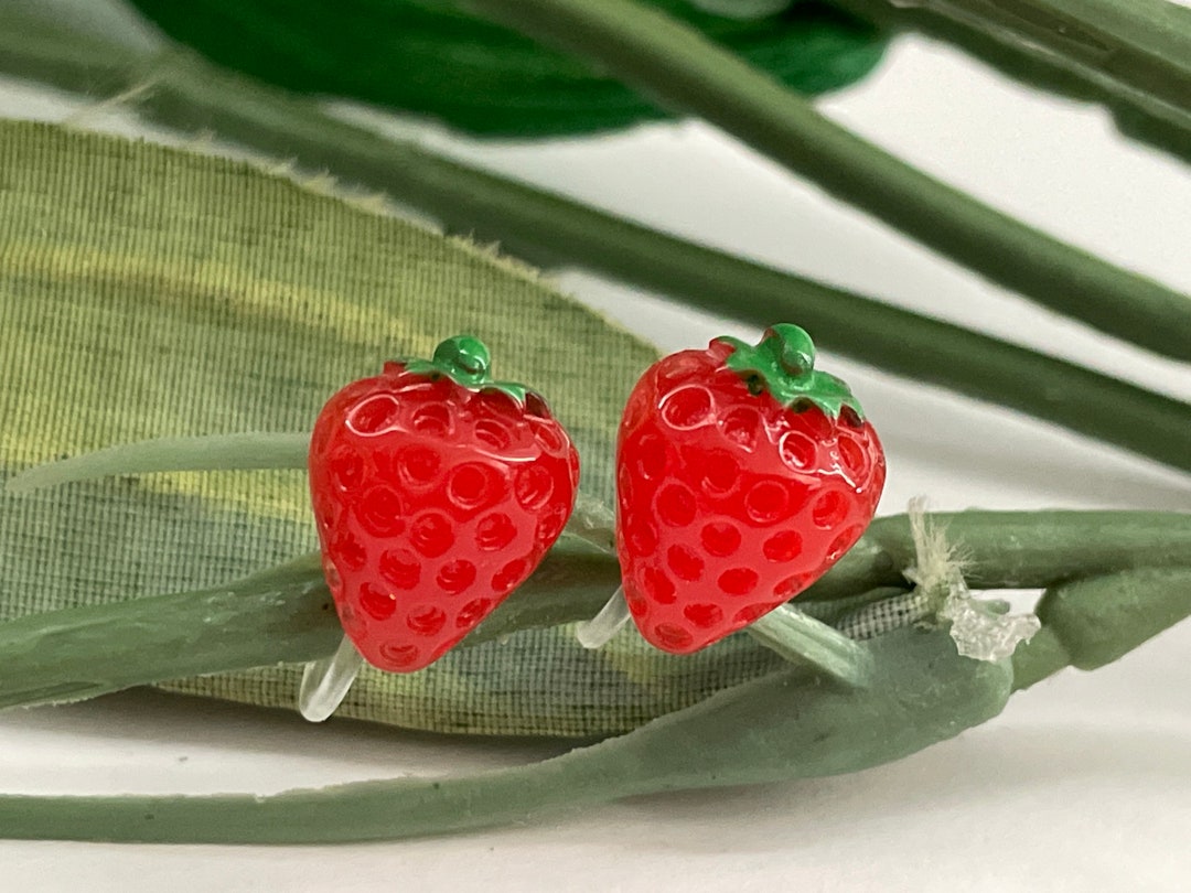 Strawberry Clip on Earrings, Girls Clip on Earrings, Clip on Strawberry ...