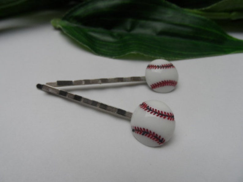 Set of 2 Baseball Bobby Pins Girls Bobby Pins Baseball - Etsy